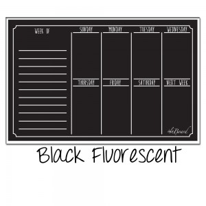 Weekly Calendar Magnet Black